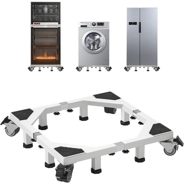 Heavy Duty All Steel Fridge Stand Mobile Base with 4 Locking Wheels and ...