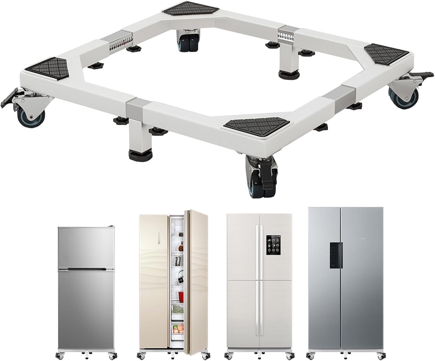 Heavy Duty All Steel Fridge Stand with Wheels Mobile Base Universal ...