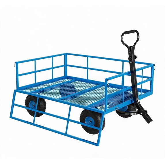 Heavy Duty Steel Garden Cart 1200 LBS Capacity 3 in 1 Pullable Garden ...