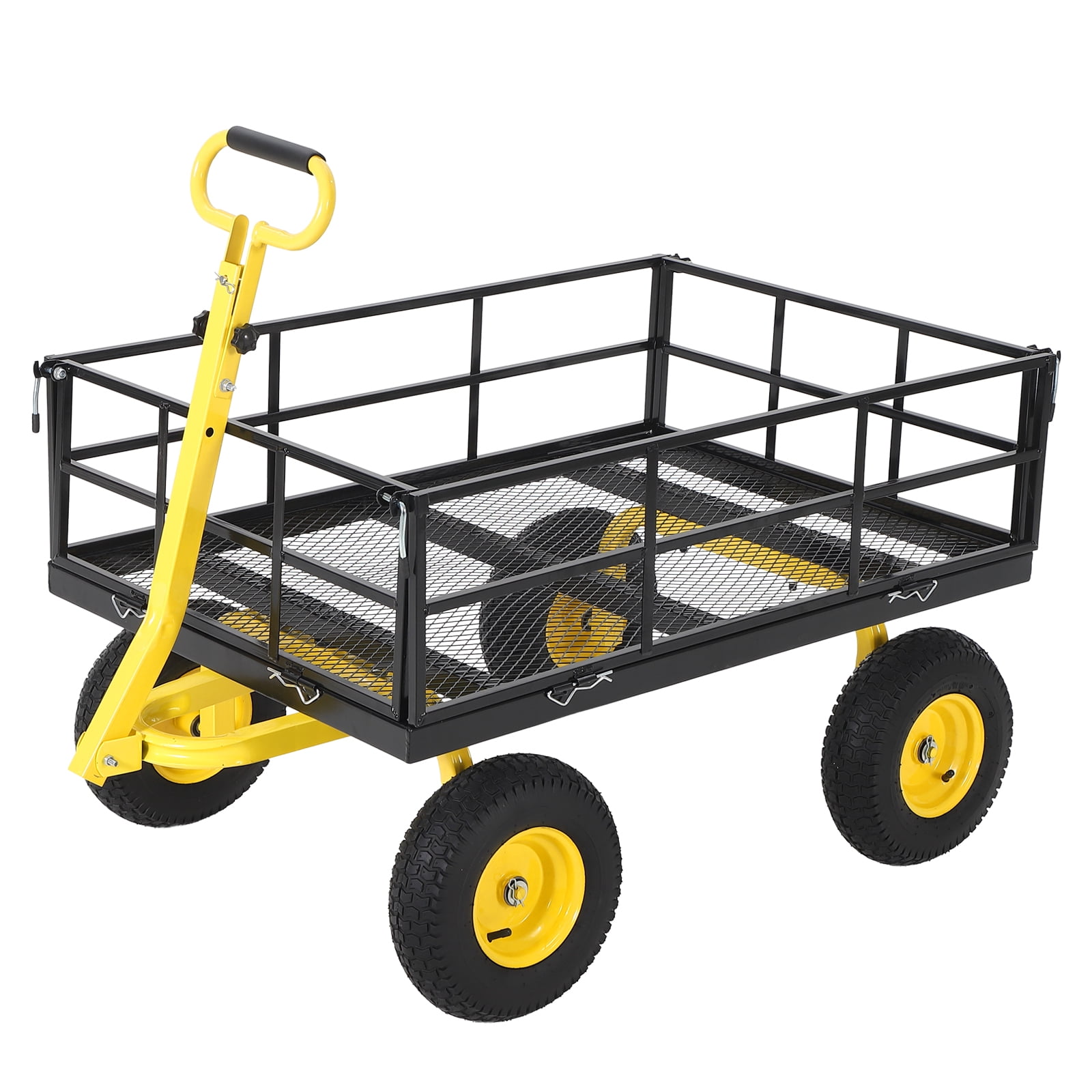 Heavy Duty Steel Garden Cart, 1200 LBS Load Capacity Garden Wagon with ...