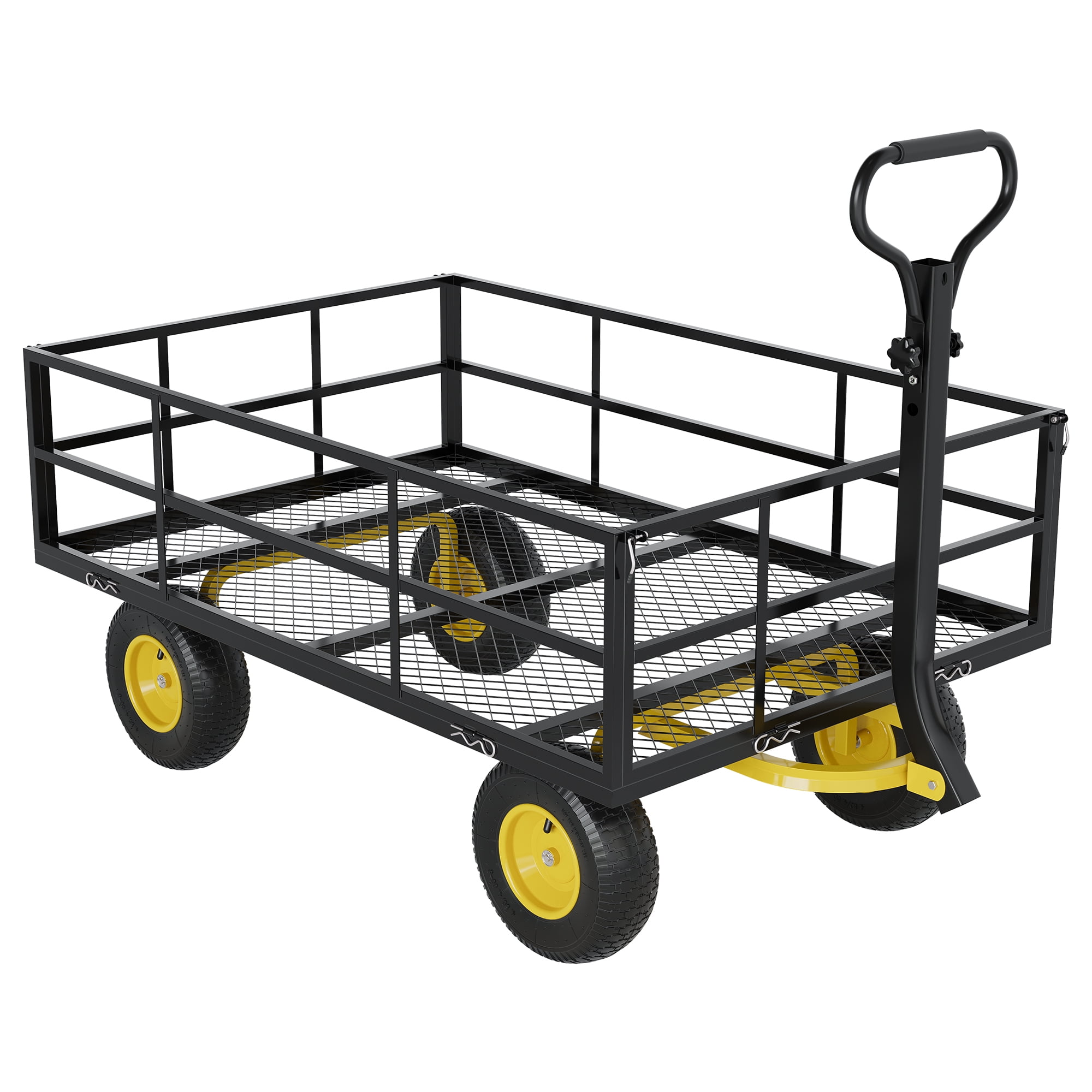 Heavy Duty Steel Garden Cart,Utility Garden Trailer for Lawn Mower ...