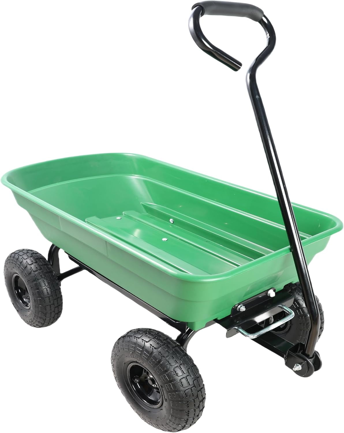 Heavy-Duty Steel Garden Dump Cart with 10" Pneumatic Tires, 300 lb ...