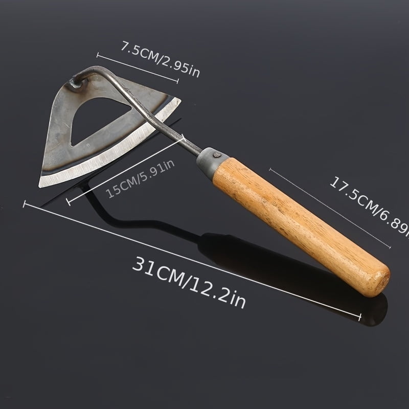 Heavy-Duty Steel Hollow Hoe with Long Handle - Sharp Curved Blade for ...