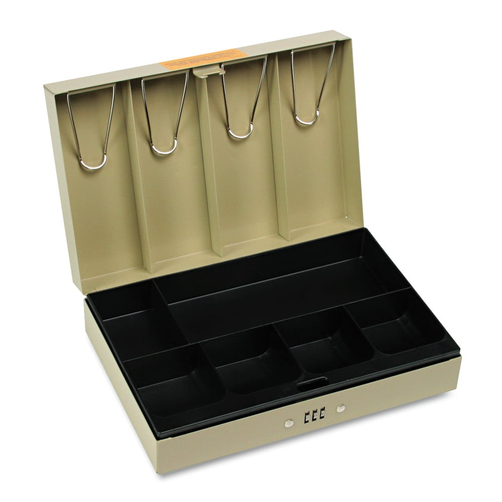 Mmf Industries Heavy-duty Steel Lay-flat Cash Box W/6 Compartments ...