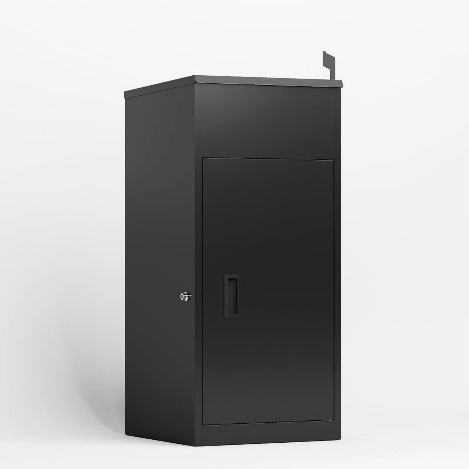 Heavy-Duty Steel Package Delivery Box with Lock, 16.7"L x 16.8"W x 36.4 ...