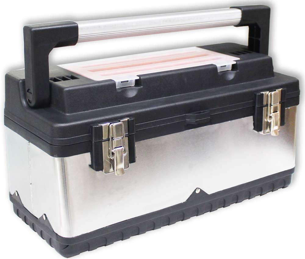 Heavy Duty Steel & Plastic Tool Box, Lift Out Tray (ToolUSA: MJ-16443 ...