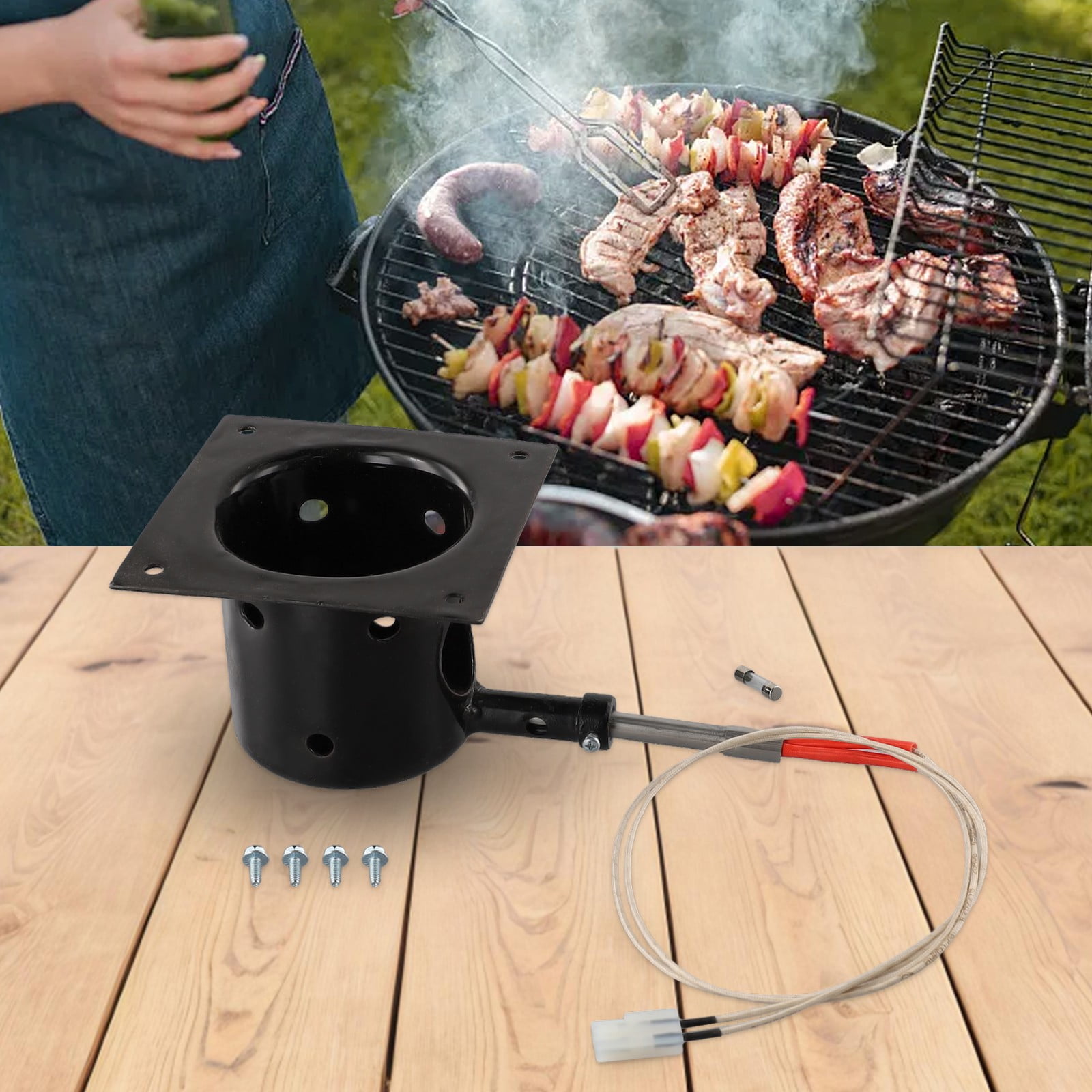 Heavy Duty Steel Porcelain-Enameled Fire Burn Pot Rod Ignition Kit for ...