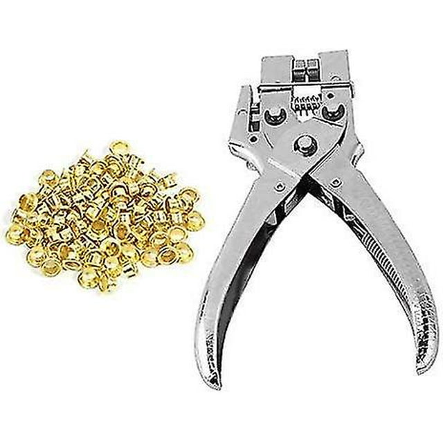 Heavy Duty Steel Punch Pliers With 100 4mm Iron Grommets For Tarpaulin ...