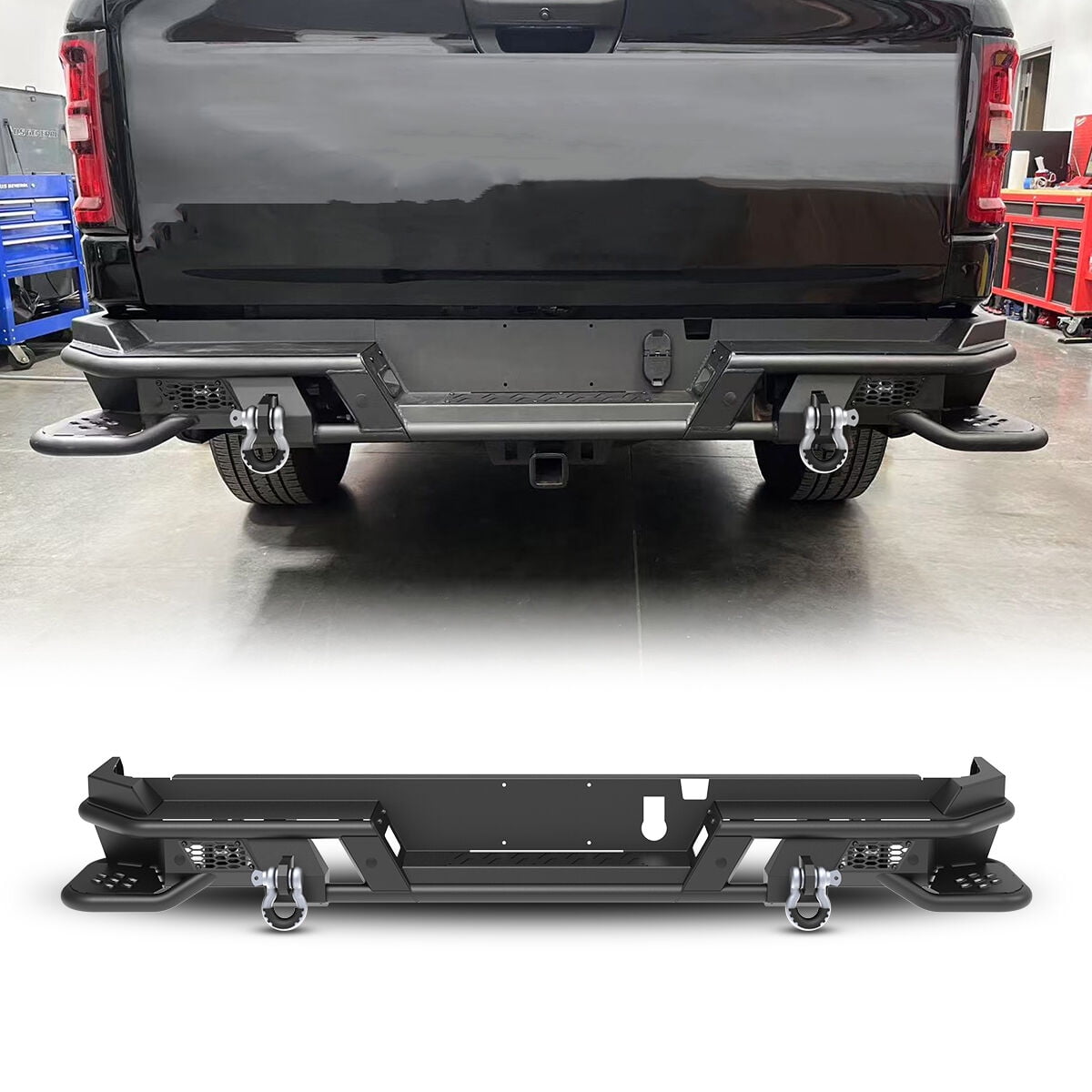 Heavy Duty Steel Rear Bumper Fit for 2025 Ram 1500,Full Width Rear ...