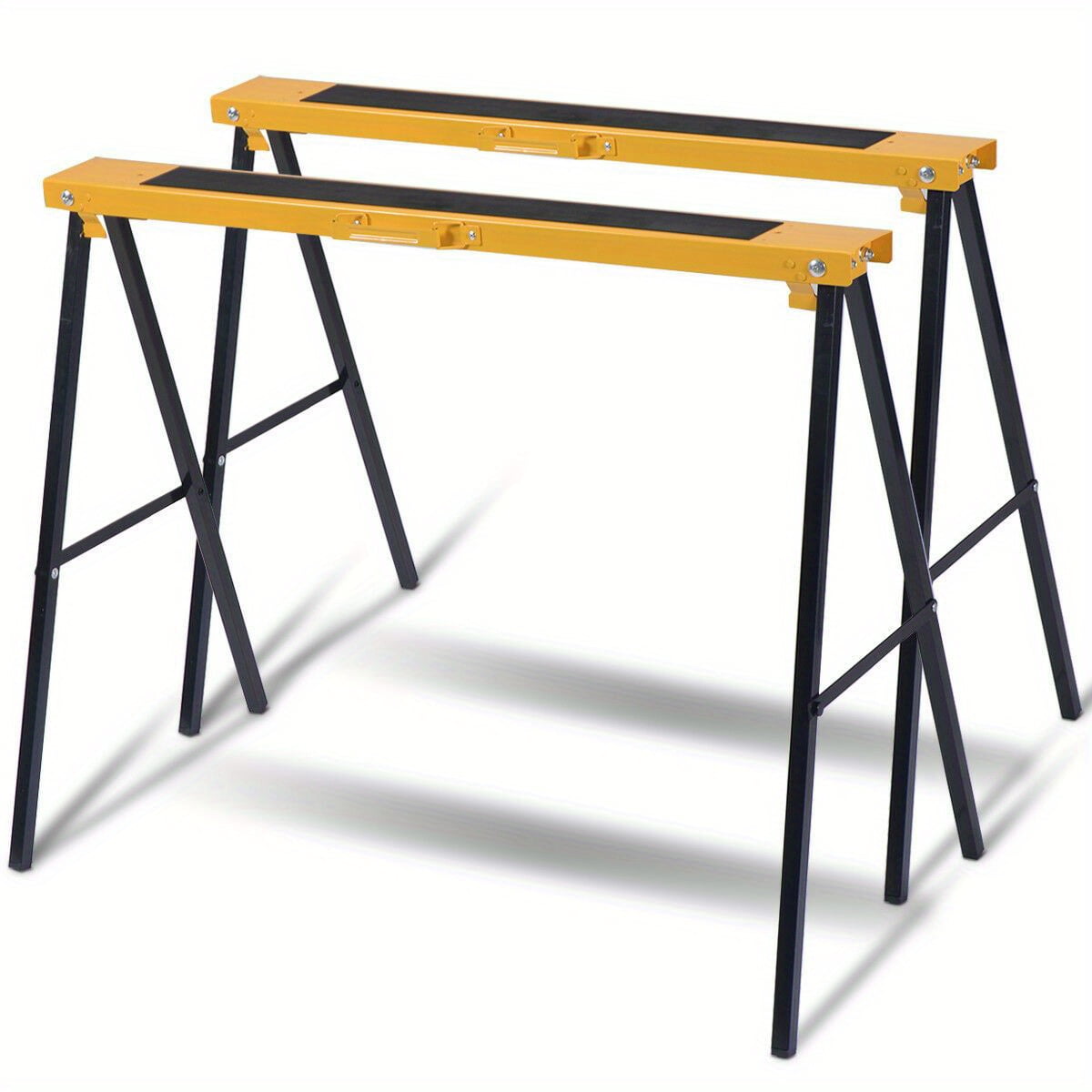 Heavy Duty Steel Sawhorse 2-Pack - Professional Folding Style, 275 lbs ...