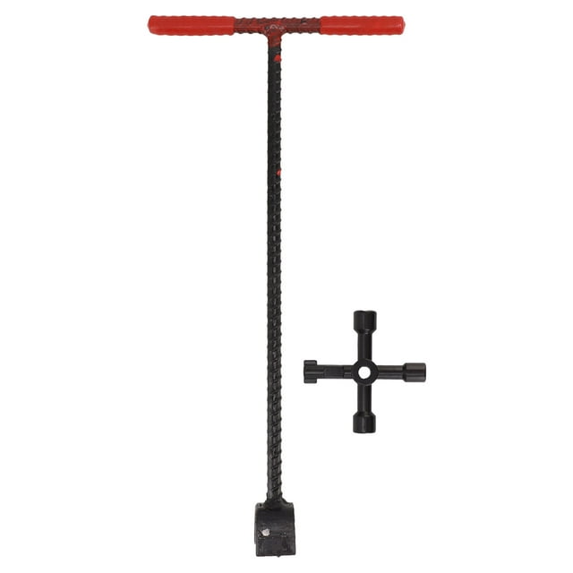 Heavy-Duty Steel T Handle Water Meter Key with 4-Way Multi-Functional ...