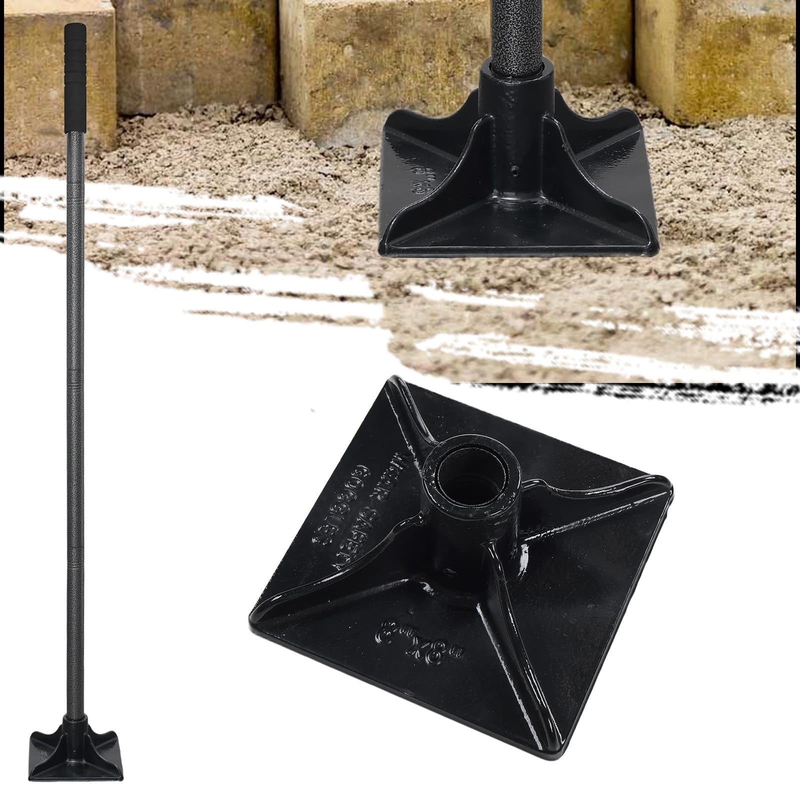 Heavy Duty Steel Tamper Tool with 62 Inch Handle Hand Tamper for ...