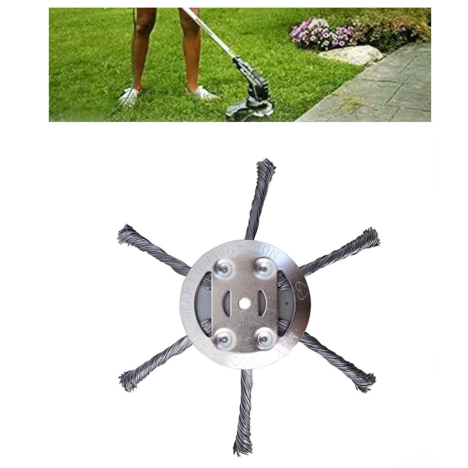Heavy-Duty Steel Wire Grass Trimmer Head – 6-Inch Universal Brush ...