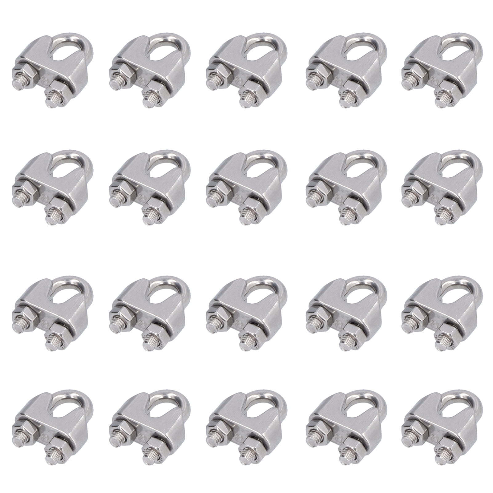 Heavy Duty Steel Wire Rope Clamps, 20 Pack, Quick Easy Cable Fixing for ...