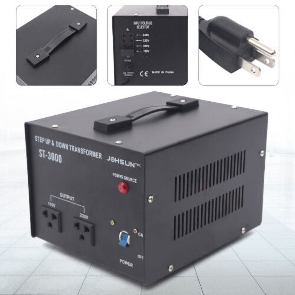 Heavy Duty Step Up/Down 220v to 110v 3000VA Power Converter Voltage ...