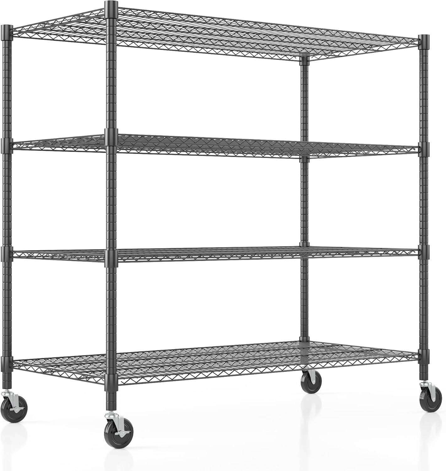 Heavy Duty Storage Shelves 5 Tier Wire Shelving Unit with Wheels ...
