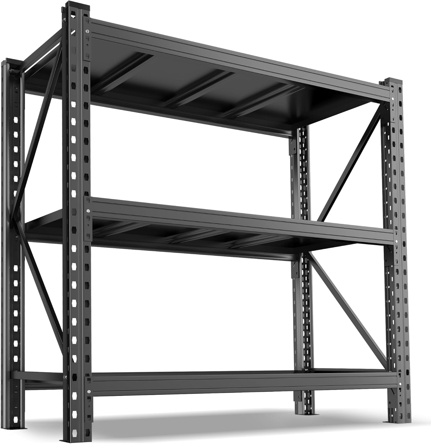 Heavy Duty Storage Shelves, 51.2"W Metal Garage Shelving Units, Durable ...
