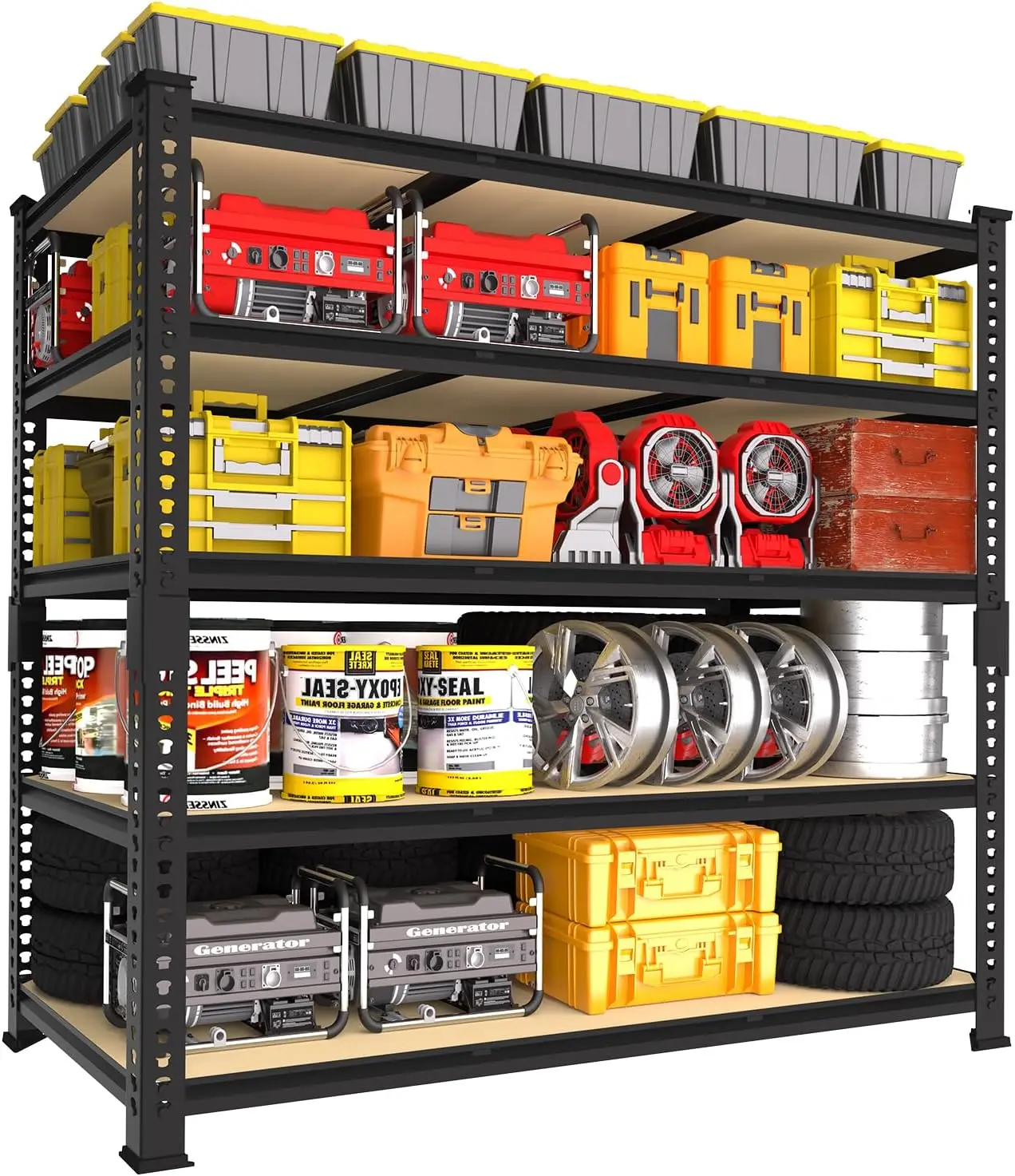 Heavy Duty Storage Shelves Adjustable Garage Wire Shelving Unit,5Tier ...