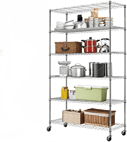 Heavy Duty Storage Shelves Hold 2100LBS Metal Shelves with Wheels ...