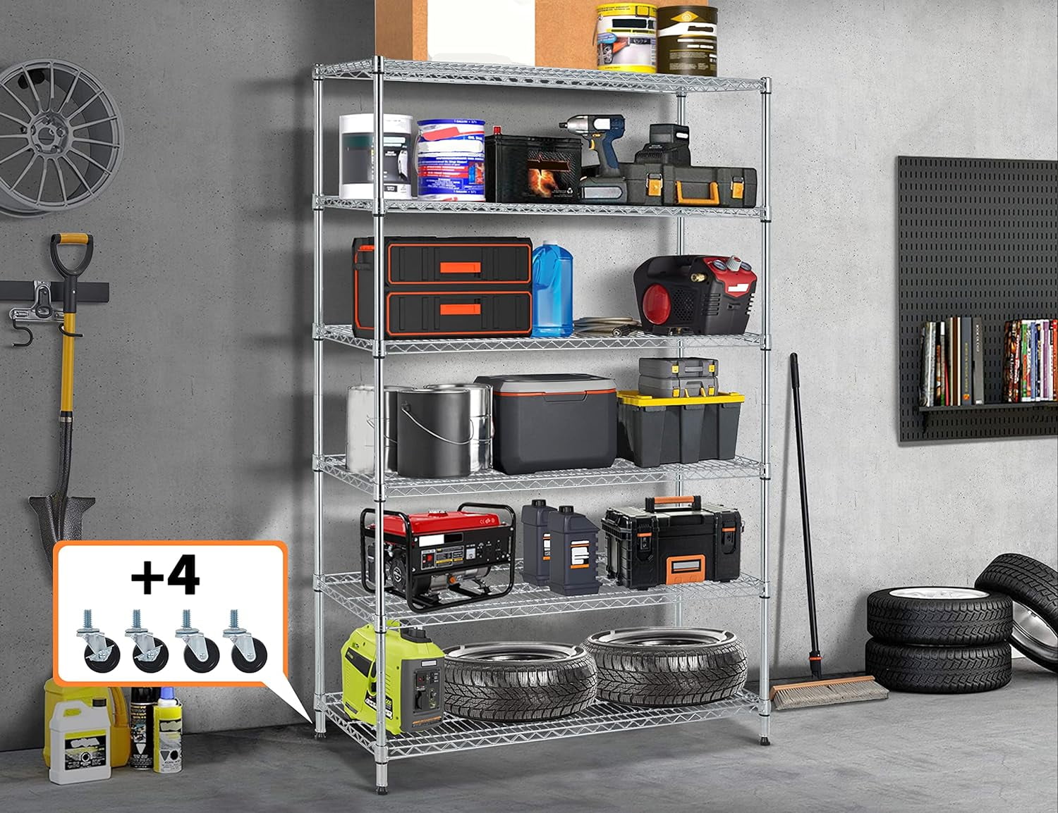 Heavy Duty Storage Shelves with Loads 500/2100Lbs, Metal Shelving ...