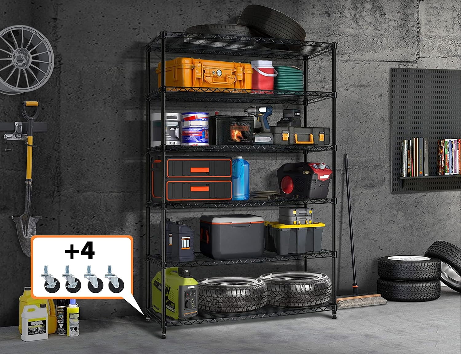 Heavy Duty Storage Shelves with Loads 500/2100Lbs, Metal Shelving ...