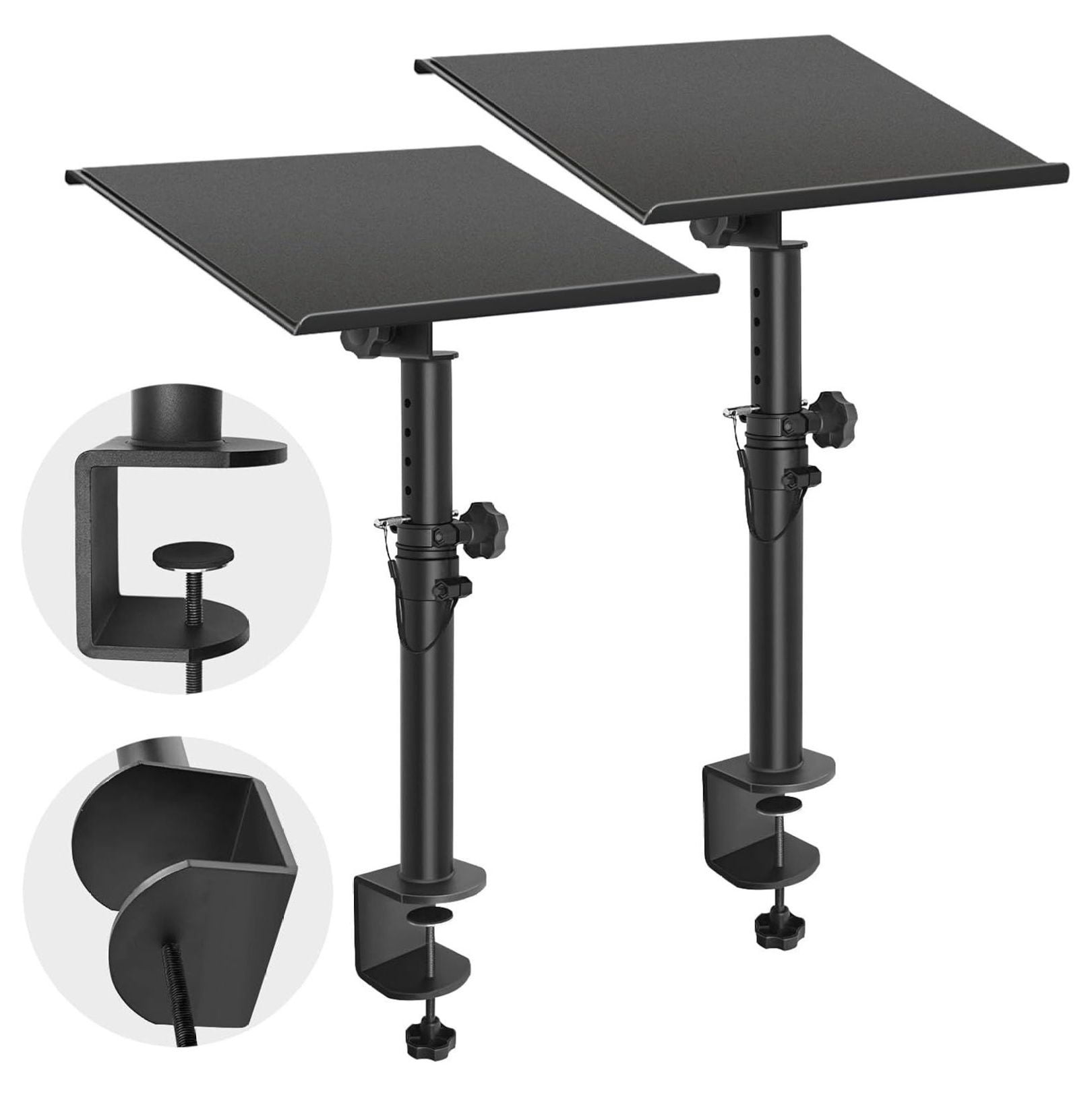 Heavy Duty Studio Monitor Stands Against The Wall, Adjustable Height ...