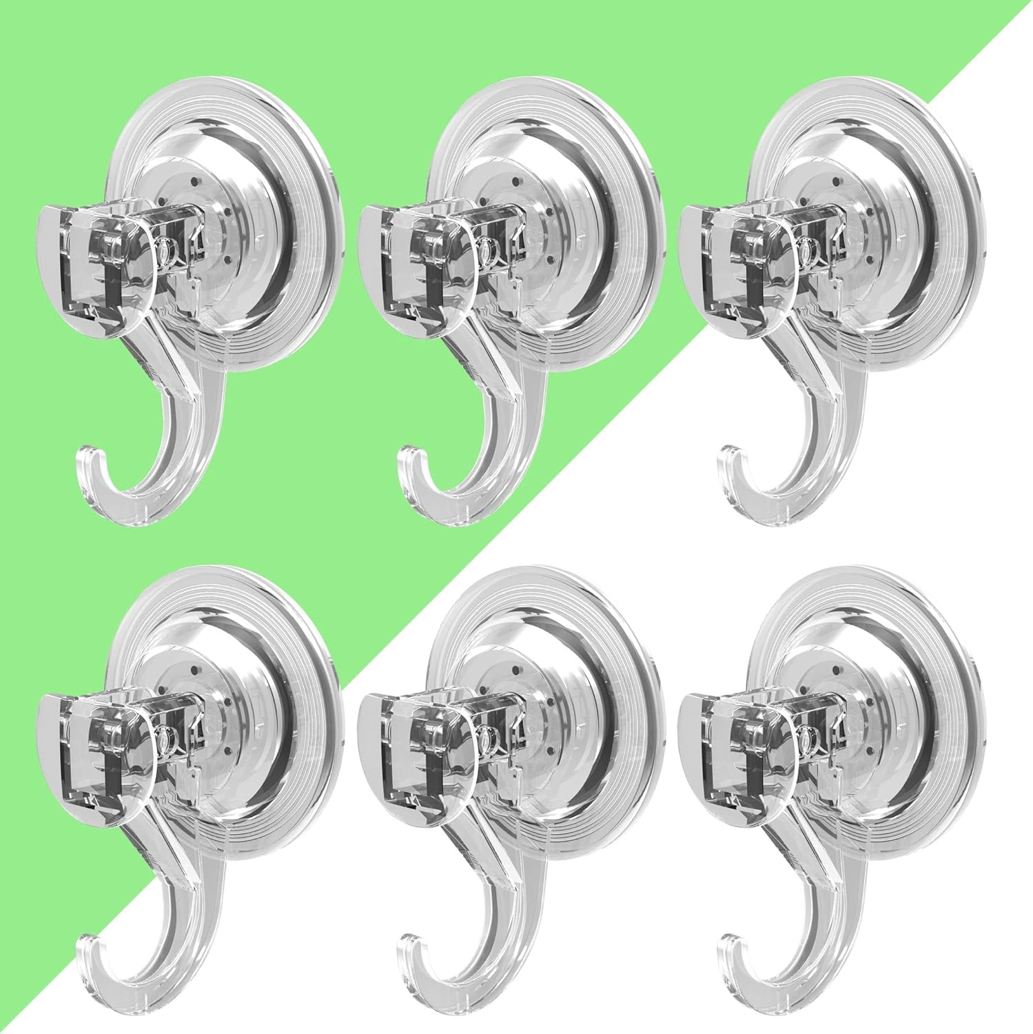 Heavy Duty Suction Hooks, Translucent Design Vacuum Suction Cups Easy ...
