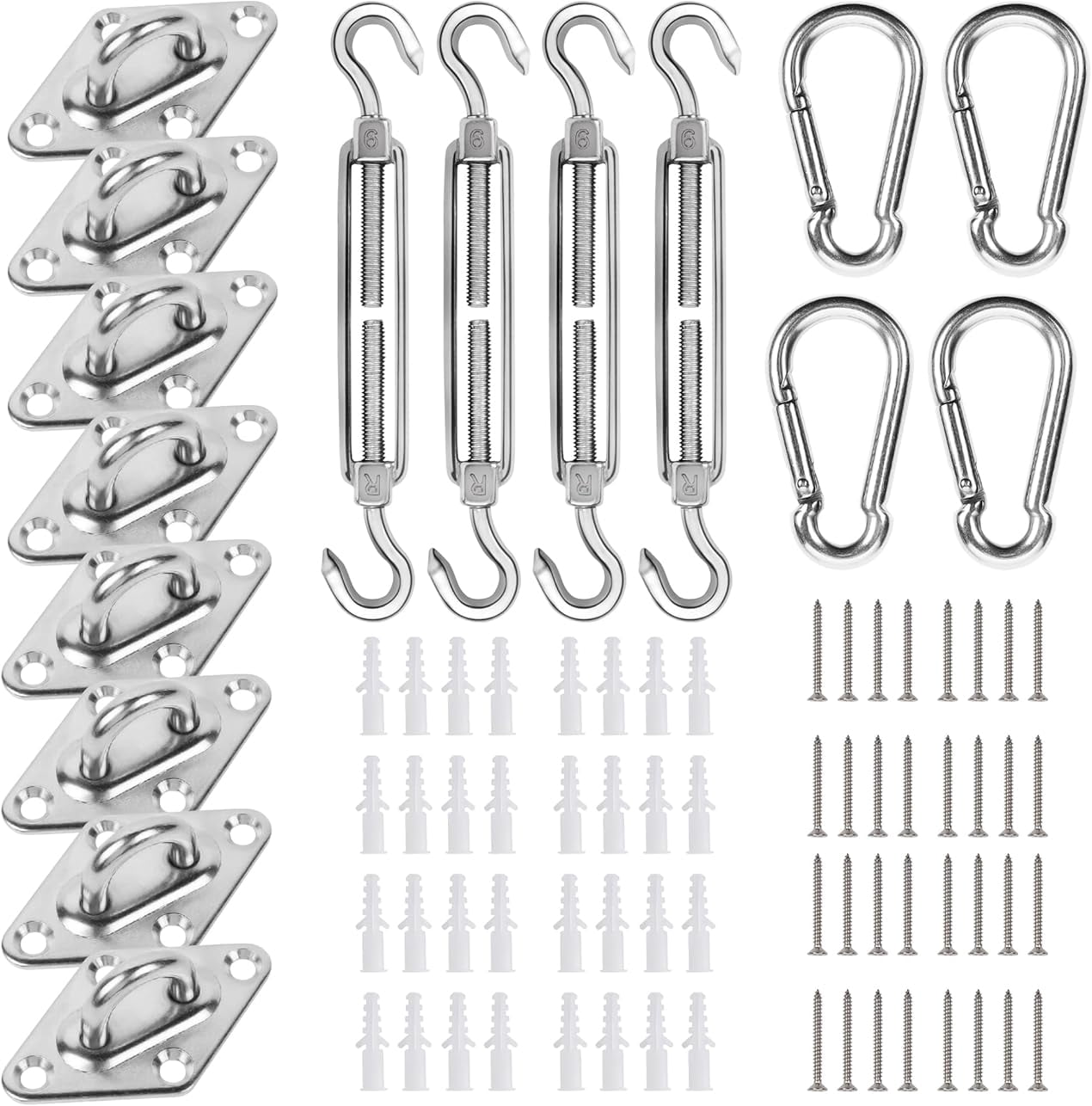 Heavy Duty Sun Shade Sail Hardware Kit, 304 Stainless Steel Set for ...