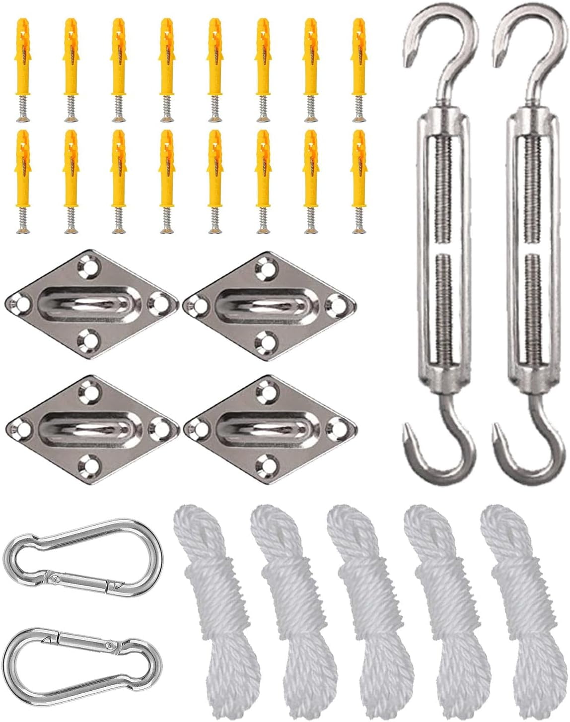 Heavy Duty Sun Shade Sail Hardware Kit, 304 Stainless Steel Set for ...