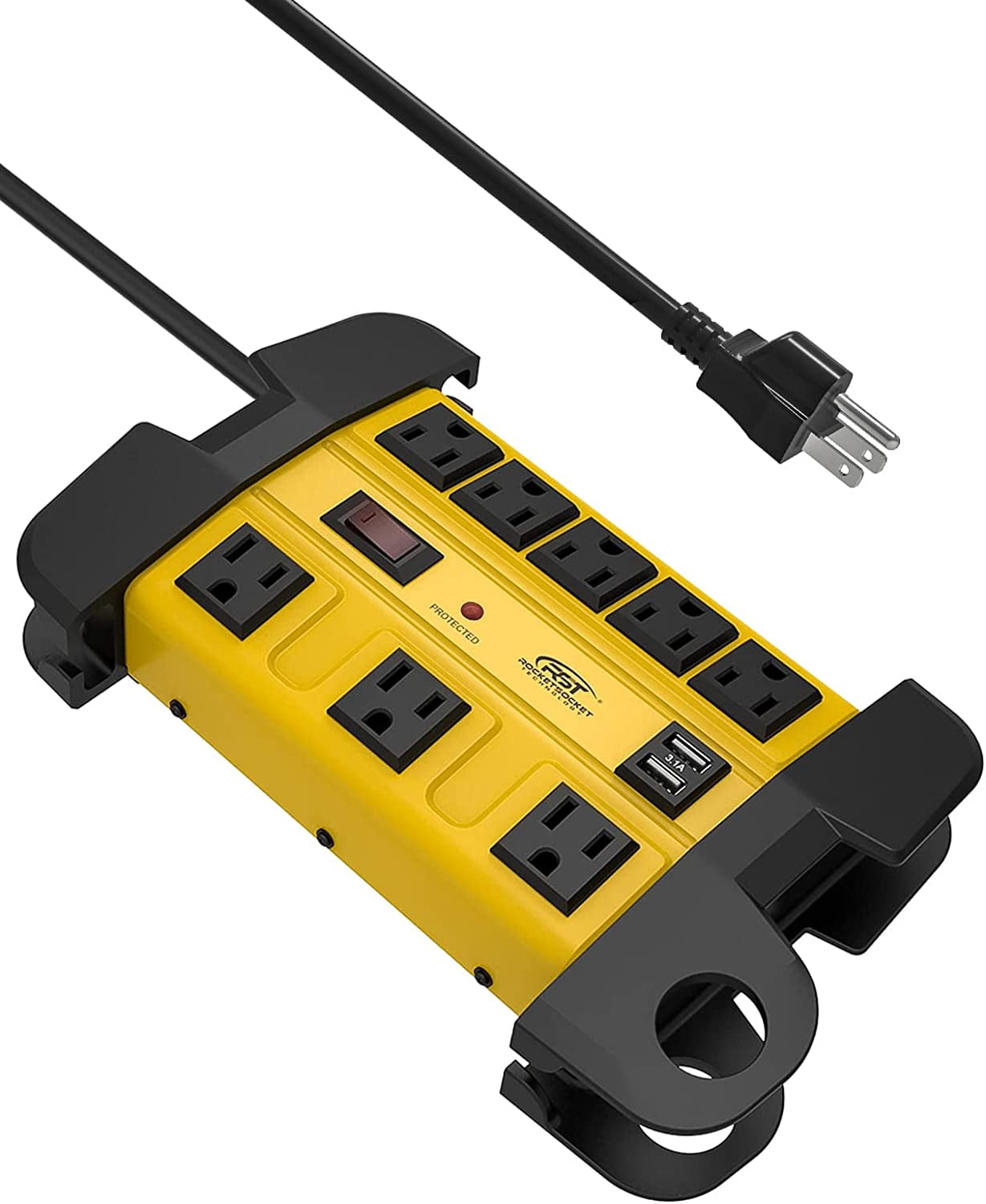 Heavy Duty Surge Protector Power Strip with 2 USB Ports, CRST 8-Outlet ...