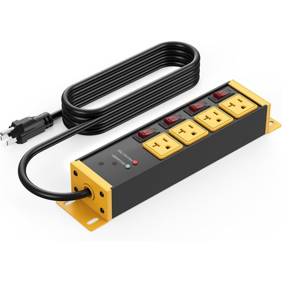 Heavy Duty Surge Protector Power Strip 20 Amp Individual Switches. 6FT ...
