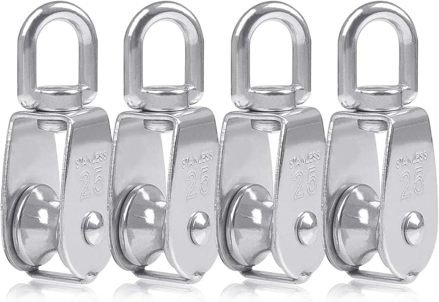Heavy Duty Swivel Double Pulley Block, 304 Stainless Steel Smooth ...