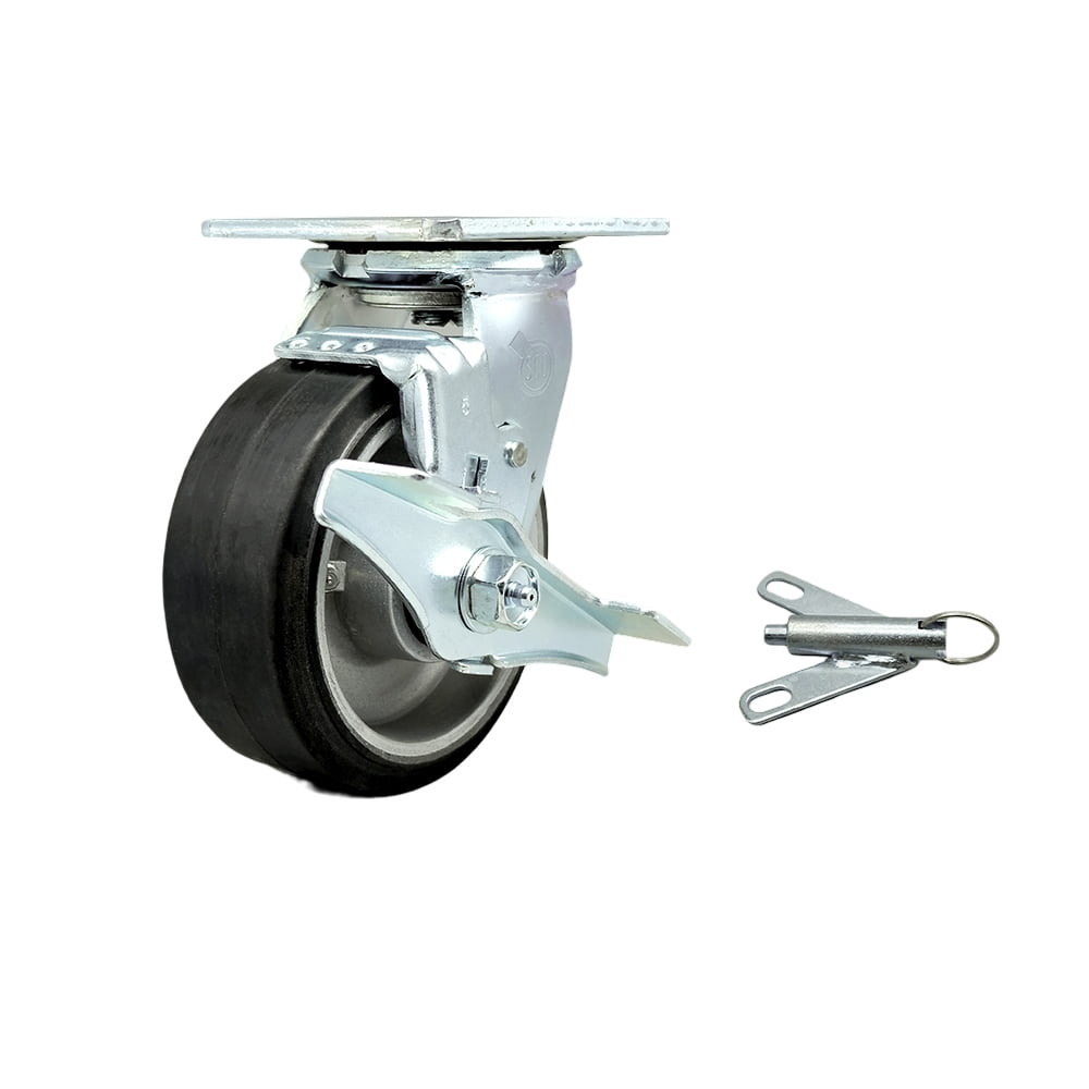5 Inch Rubber on Aluminum Caster with Ball Bearing and Brake/Swivel ...