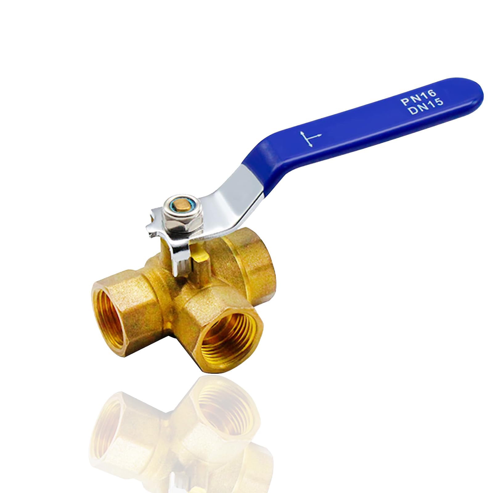 Heavy Duty T-Port Brass Valves - 3-Way Control Levers Handle with ...