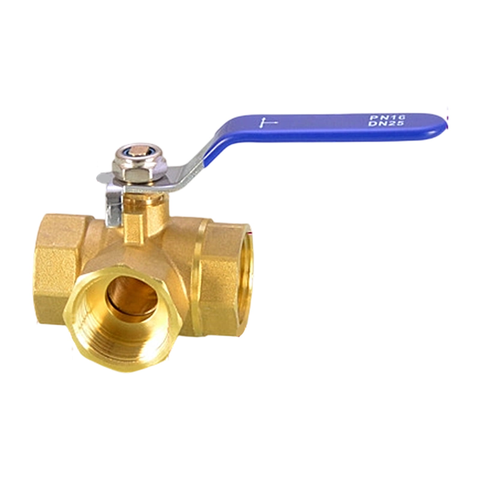 Heavy Duty T-Port Brass Valves - 3-Way Control Levers Handle with ...