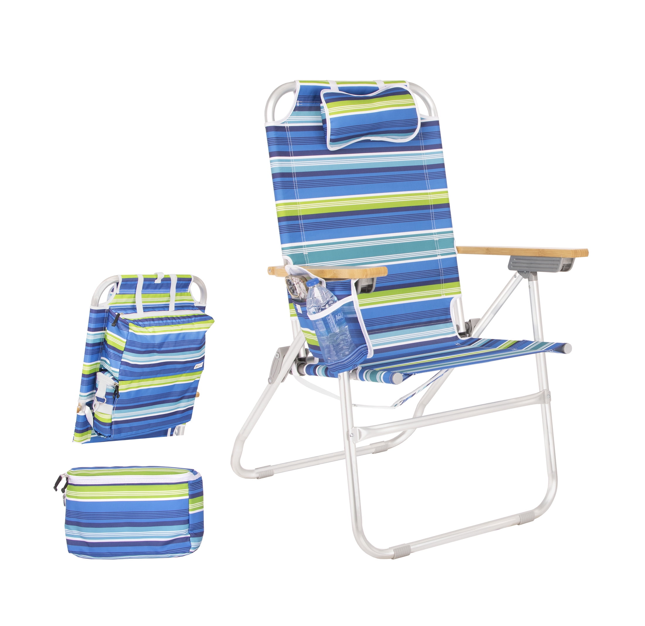 Heavy Duty Tall Beach Chair for Adults, 17" High Off Ground, 4-Position ...