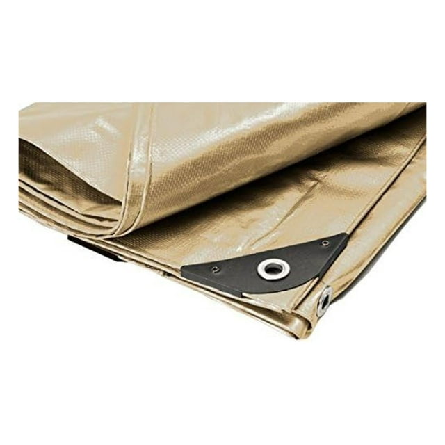Heavy Duty Tan Tarp, 8’ x 16’ – 14x14 Weave Polyethylene Premium ...