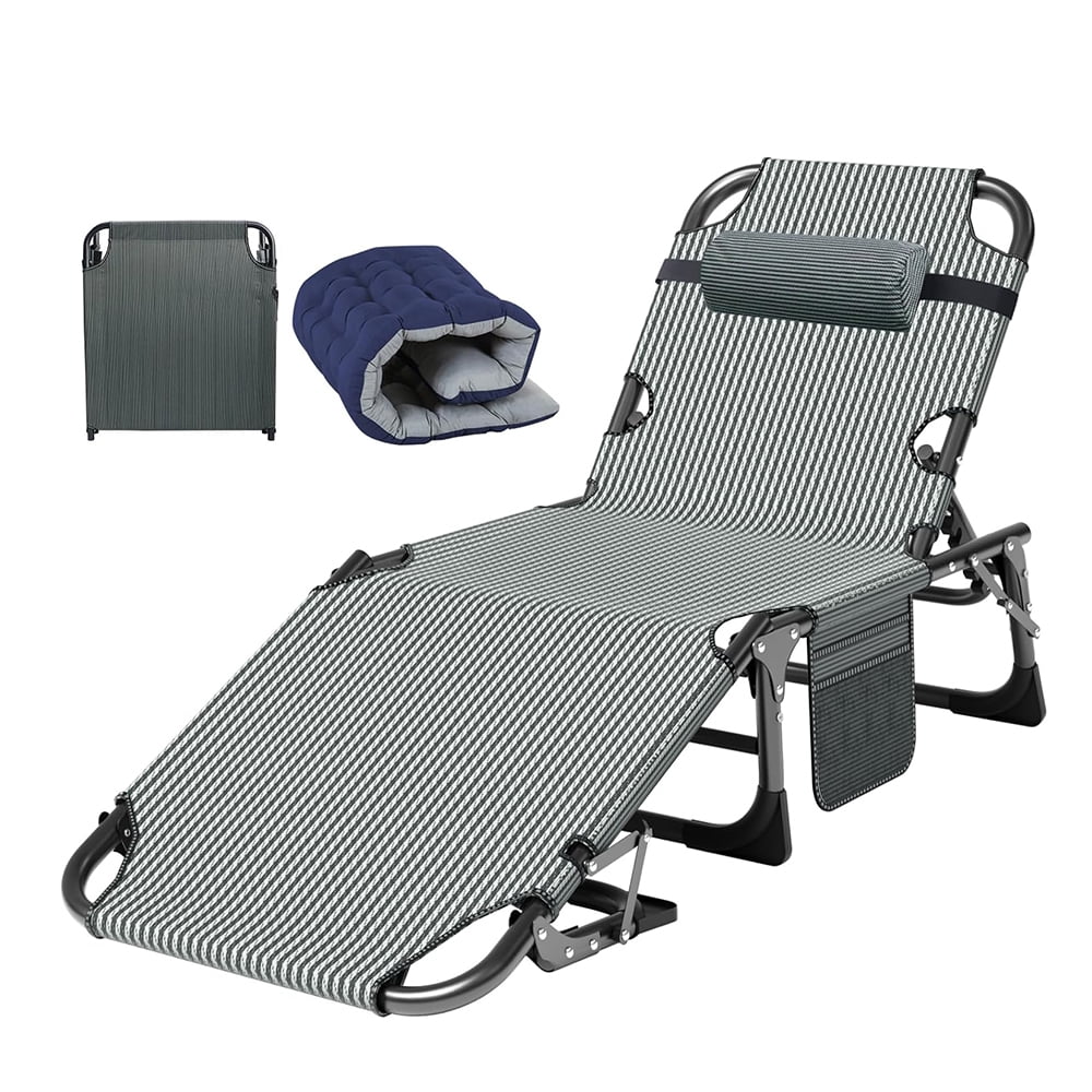 Heavy Duty Tanning Chair 5 Position Adjustable Folding Chaise Lounge ...