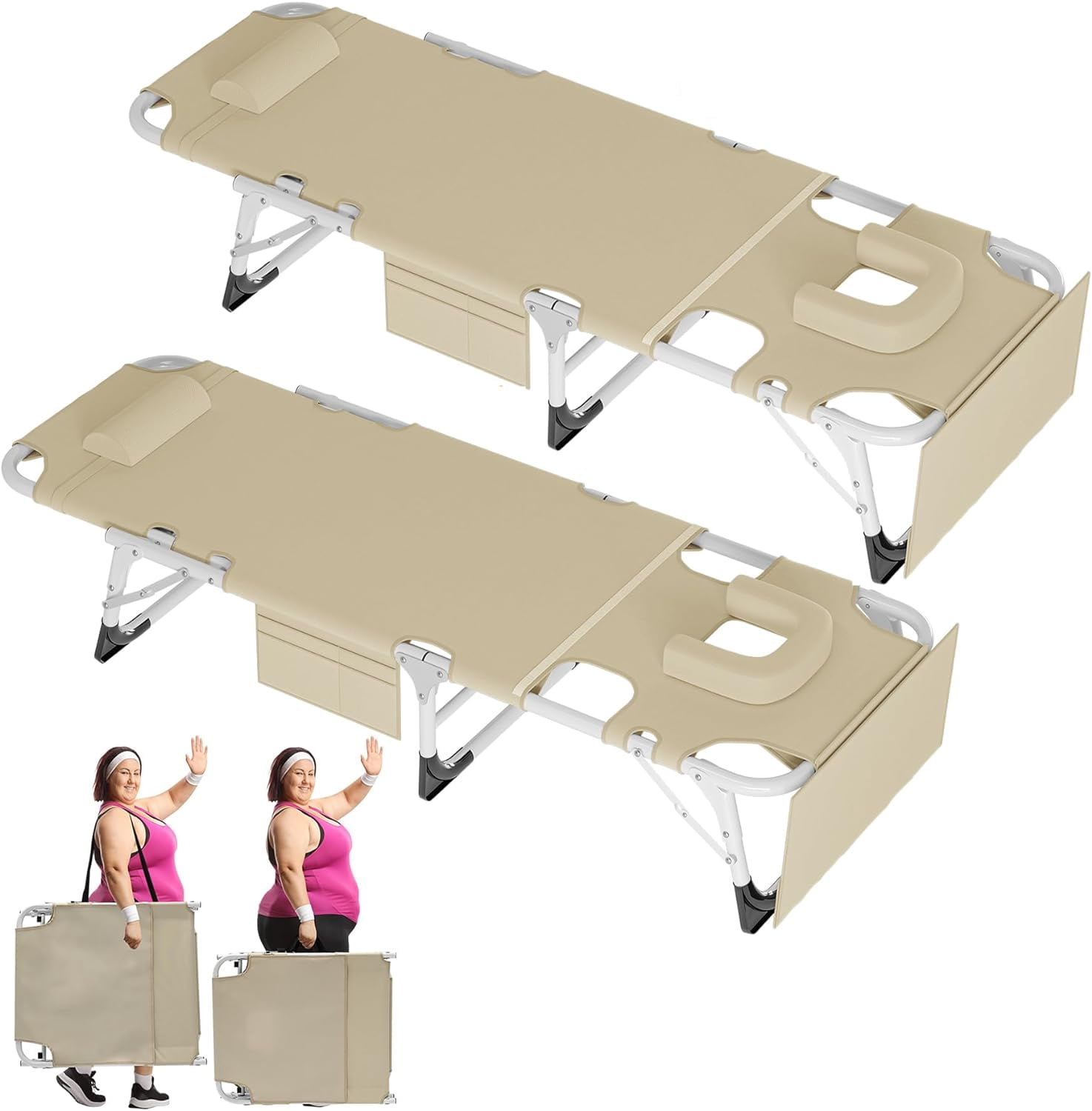 Heavy Duty Tanning Chair Outdoor 5-Position Folding Chaise Lounge Chair ...