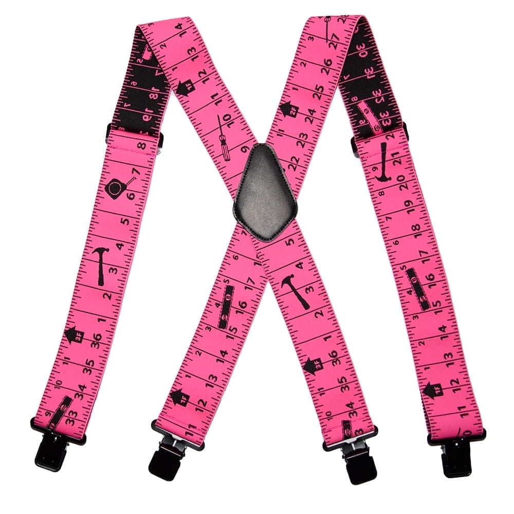 Men's Heavy Duty Ruler Print Elastic Suspenders, Heavy Duty Work ...