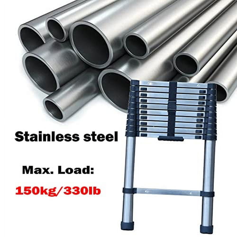 Heavy Duty Telescoping Ladder, with One Touch Release, 10.5 ft Extended ...