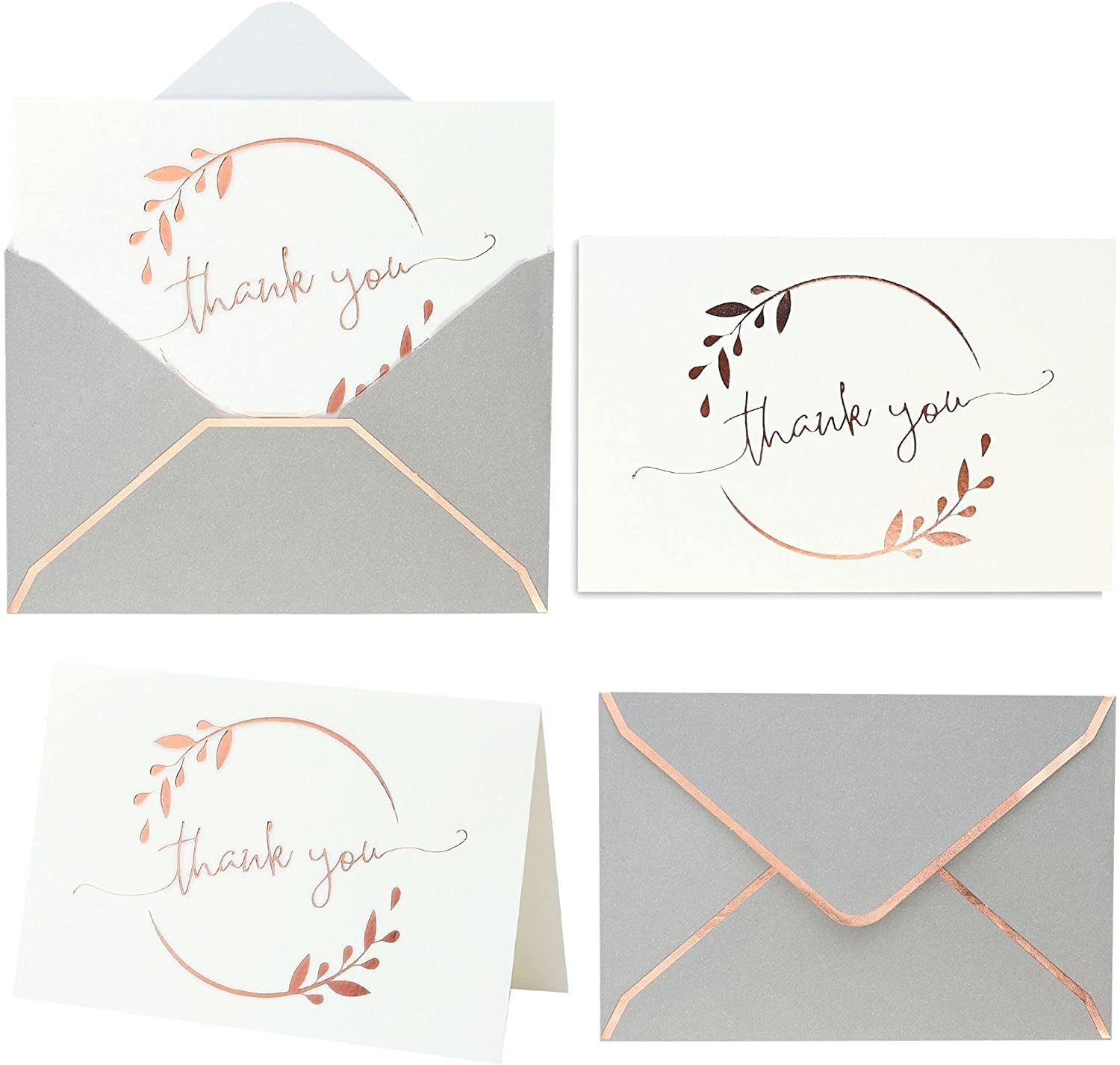 Heavy Duty Thank You Cards with Envelopes - 36 PK - Gold Thank You ...