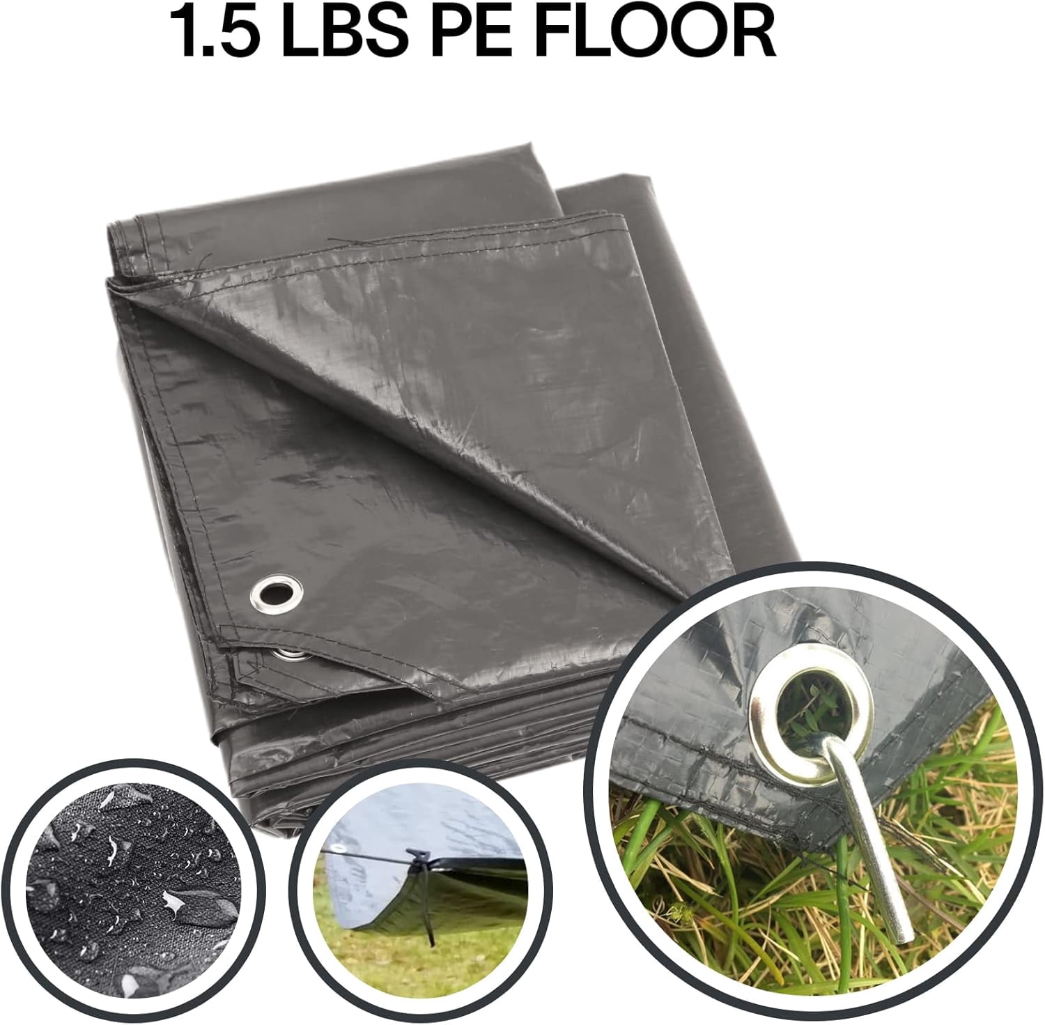 Heavy Duty 6x6 FT Waterproof PE Tarp Floor for Alvantor Canopy Tent ...