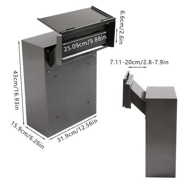 Heavy Duty Through The Door Locking Drop Box Safe Locking Deposit Drop ...