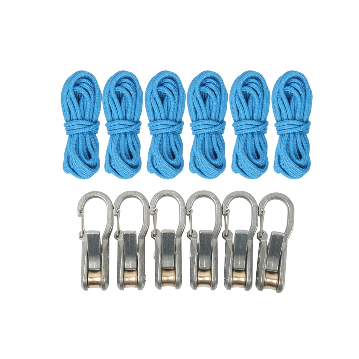 Heavy-Duty Tie Down Kit with Roller Tensioner – 2 Ropes & 6 Hooks, Easy ...