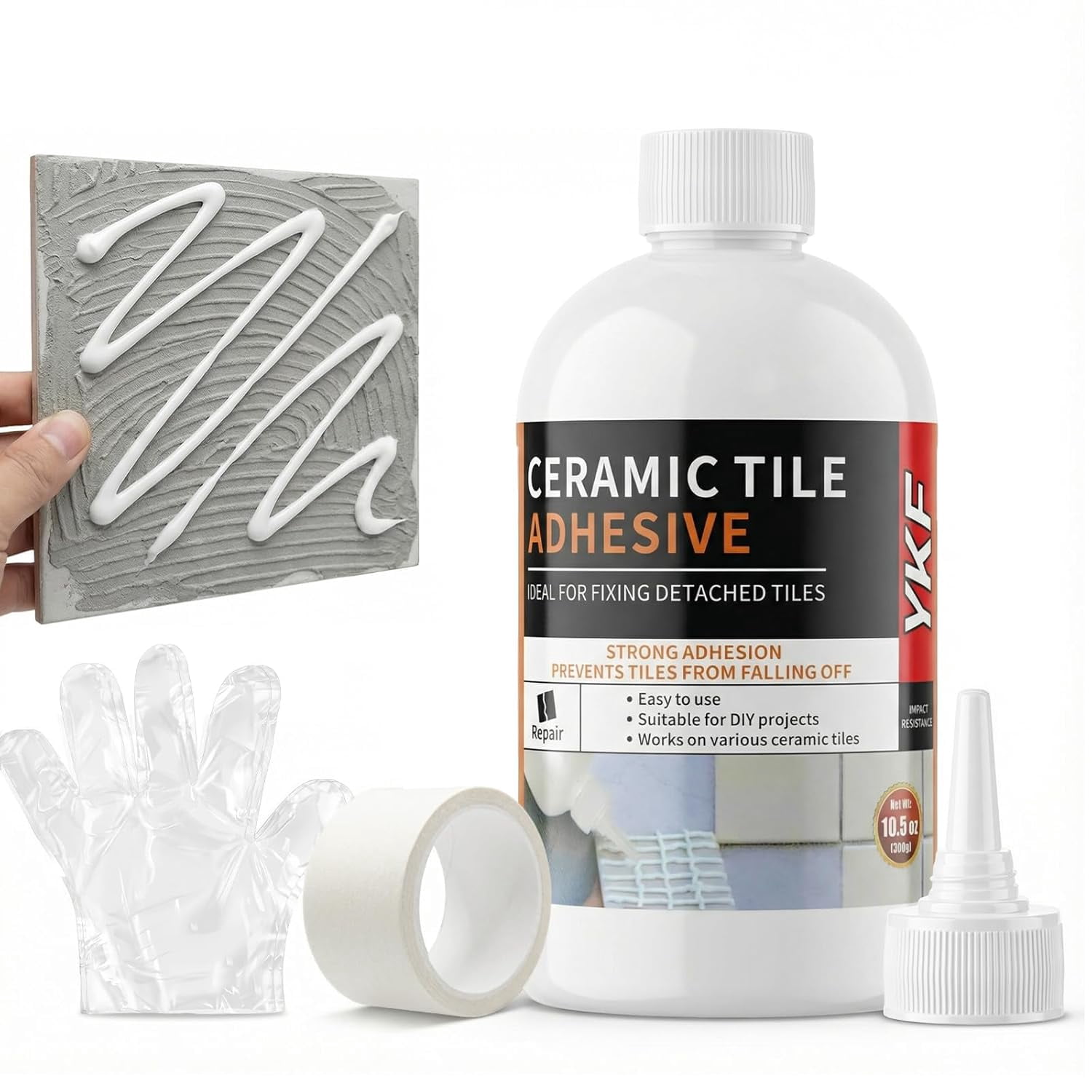 Heavy Duty Tile Adhesive & Repair Glue (10.5oz) – Strong Bonding Kit ...