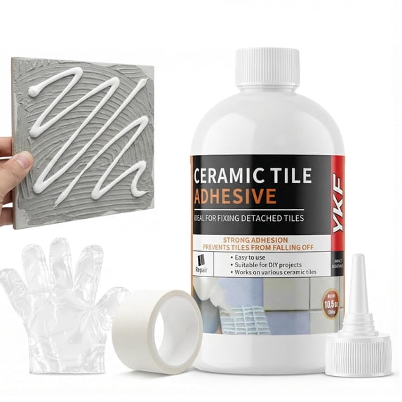 Heavy Duty Tile Adhesive & Repair Glue (10.5oz) – Strong Bonding Kit ...