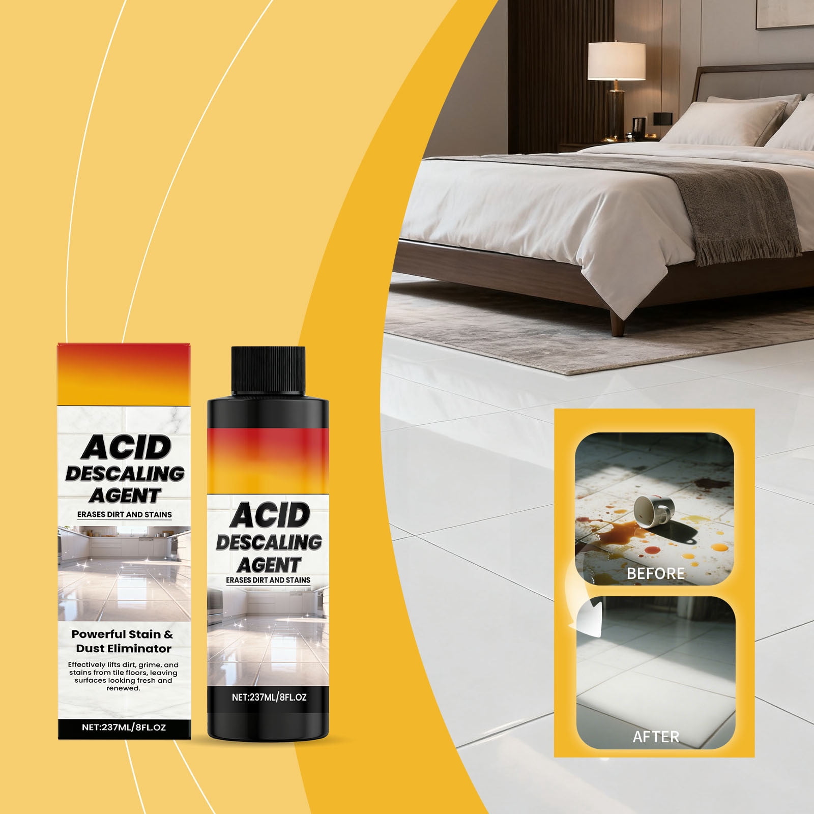 Heavy-Duty Tile & Grout Cleaner, Acidic Formulas for Stubborn Stains ...