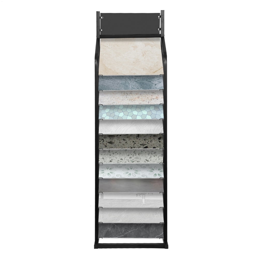 Heavy-Duty Tile & Porcelain Display Rack - Adjustable Wood Platform ...