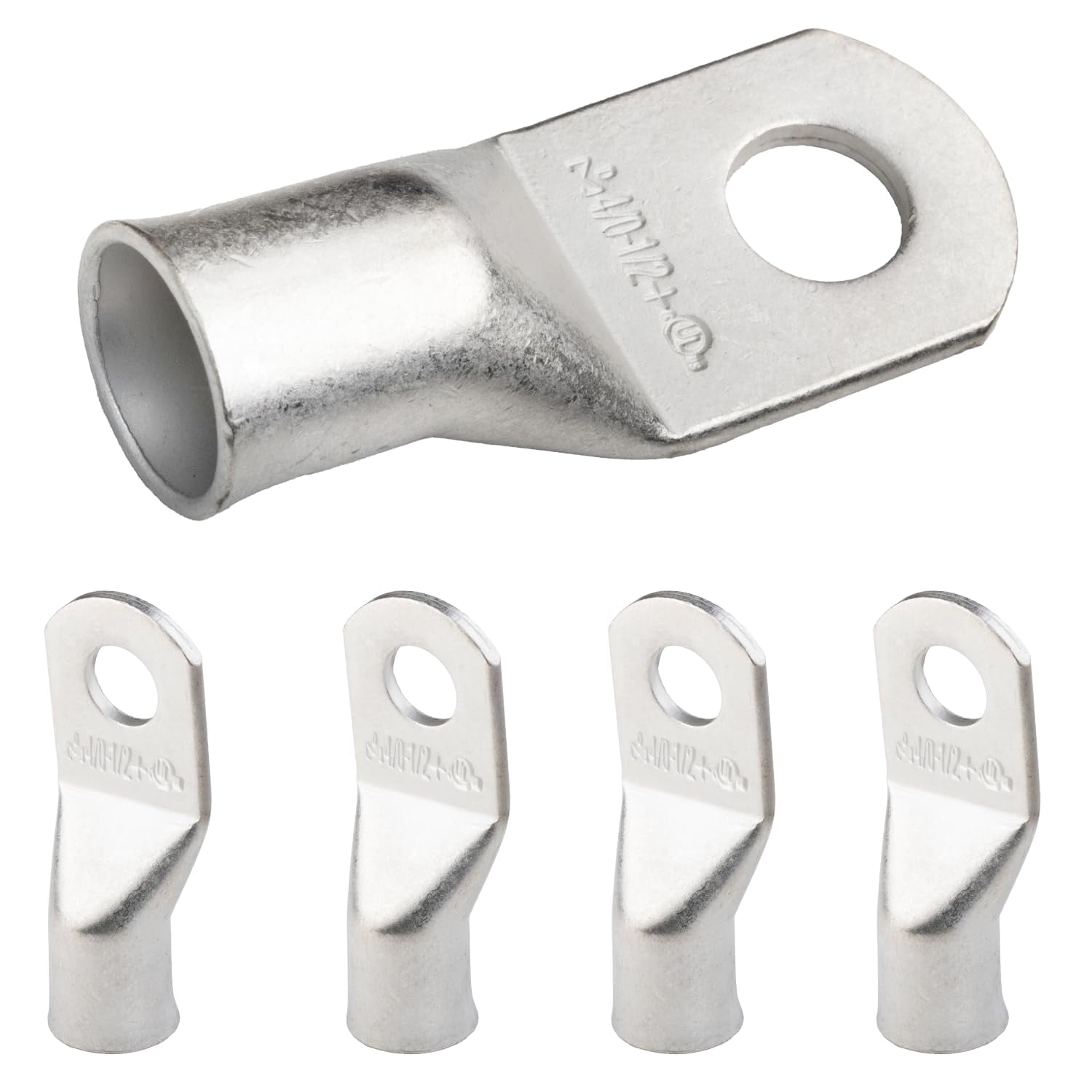 Heavy Duty Tinned Copper Lugs, 4/0 Awg (XL), 1/2 Inch Ring Terminal, 5 ...